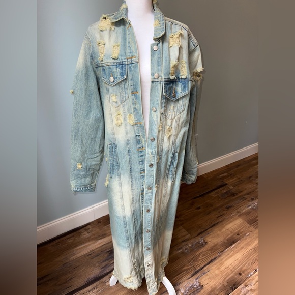 Jackets & Coats | Jaded Gypsy Long Denim Coat Size Sm | Poshmark